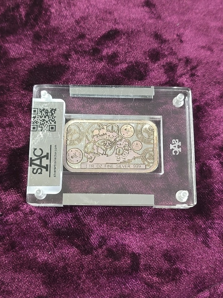 Purple Toned!!! 1 oz 999 Silver MK Barz Lovers Tarrot Card SAC Slab ...