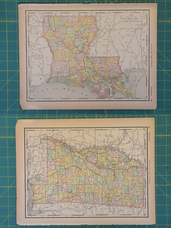 Louisiana Mississippi Vintage Original 1894 Rand McNally World Atlas ...