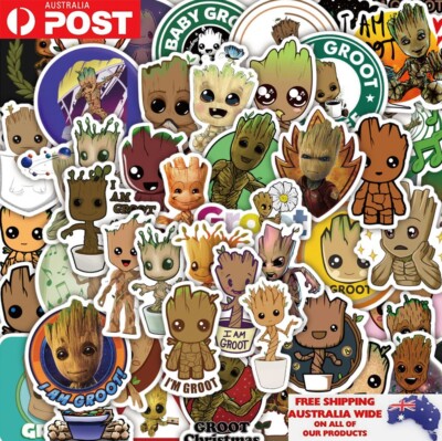 50x Marvel Cartoon Groot Sticker Pack Waterproof Graffiti Vinyl Decal ...
