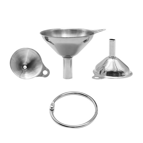 Stainless Kitchen Steel Metal Funnels 3Pcs Small Metal Mini Set Grade ...