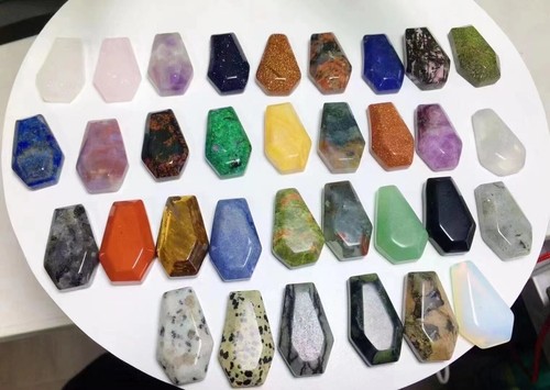 10pcs Natural mix Coffin Quartz Carved Crystal Reiki Healing decoration ...