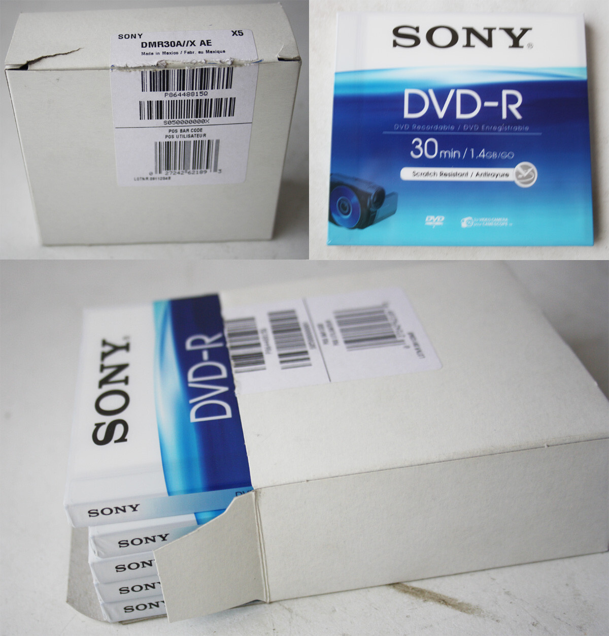 FULL BOX 5X SONY HANDYCAM 8cm DVD-R RECORDABLE 30min 1.4GB NEW ! | eBay
