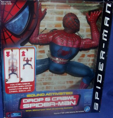 SPIDERMAN The Movie Spider-Man 12" Electronic Drop & Crawl Factory ...