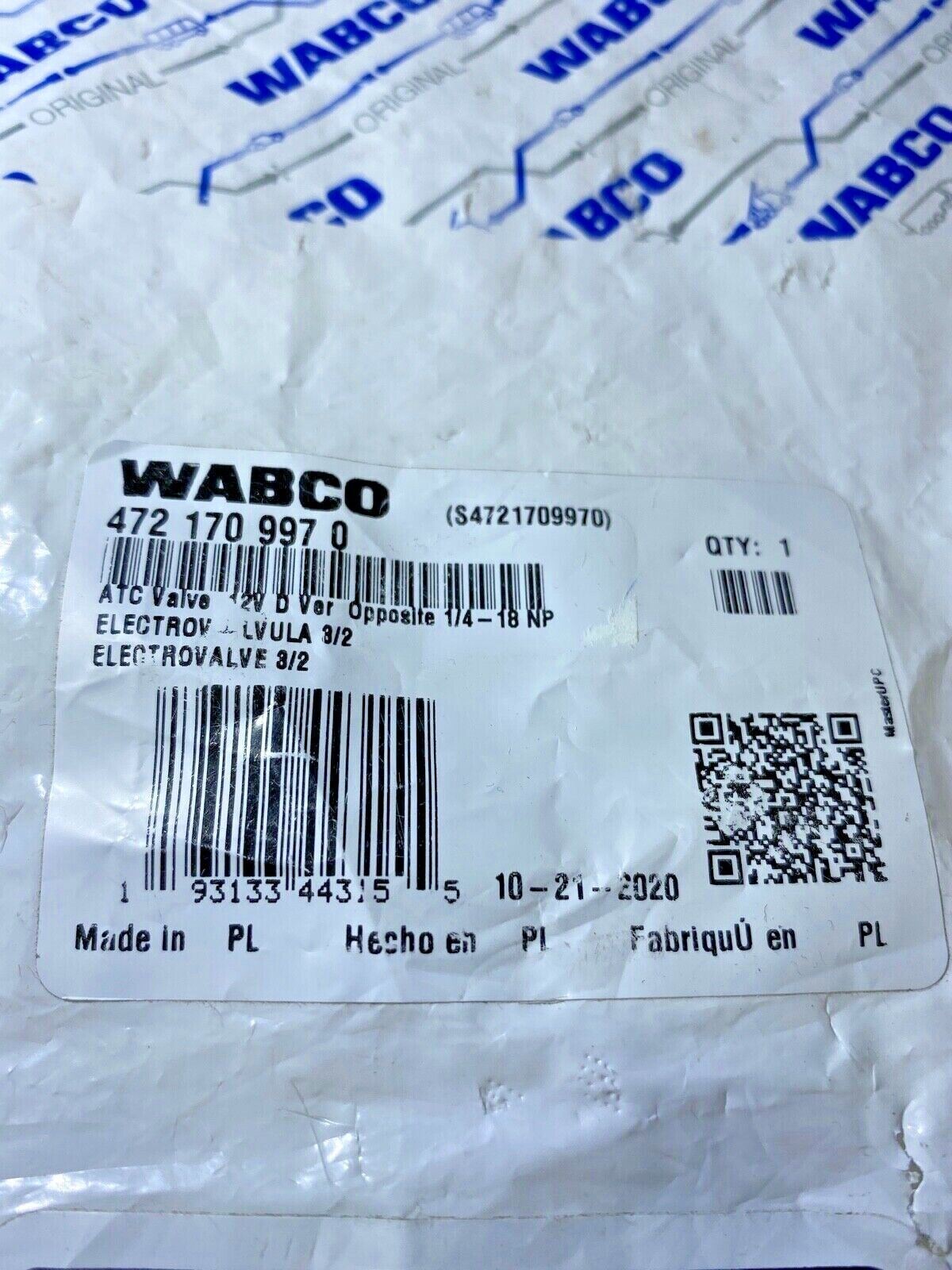 New - Wabco 4721709970 / 472 170 997 0 , ABS Tractor ATC Valve | eBay