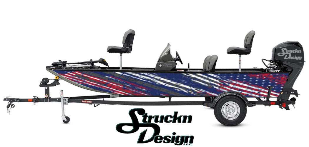 American Flag Boat Wrap USA Flag Boat Wrap, US Flag Boat Vinyl, US