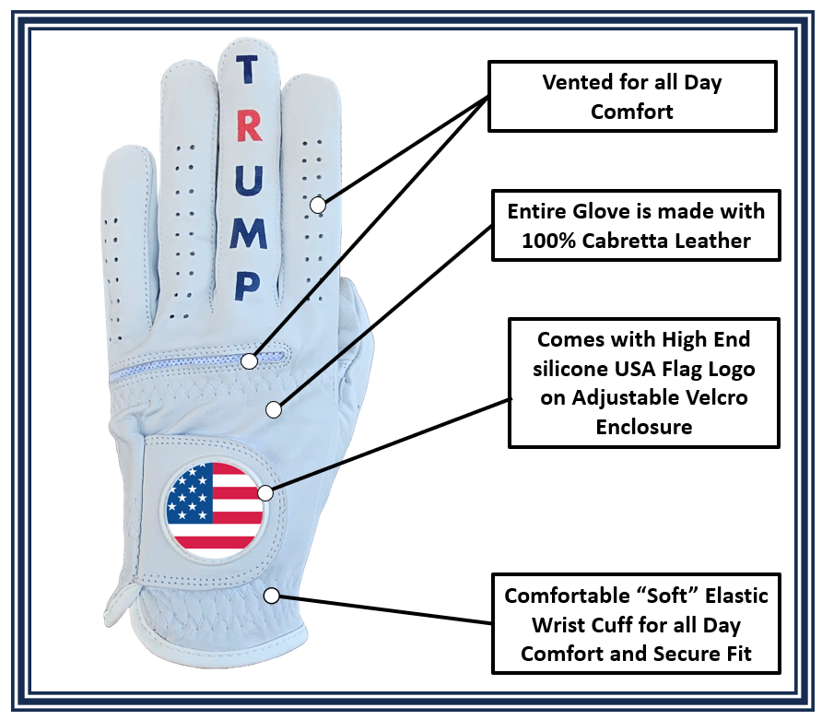 Trump Golf Glove Men's 100% Cabretta Leather Funny Gag Gift PGA Style ...