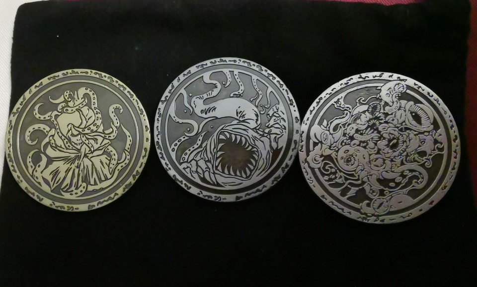 Cthulhu Mythos Young Cthulhu Statue Metal Coin Game Coins version 3pcs ...