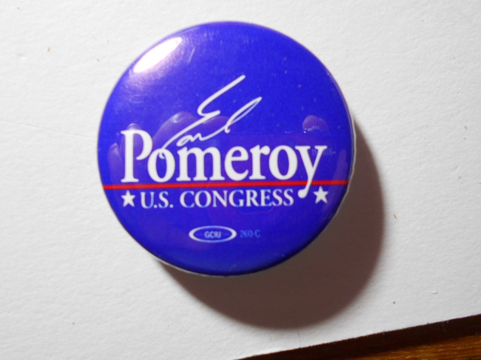 1-3/4" Earl Pomeroy North Dakota Union Bug U.S. House cello pinback ...