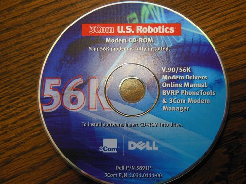 3Com U.S. Robotics V.90 56K INTERNAL FAX MODEM CD-ROM PART 5891P OR1 ...