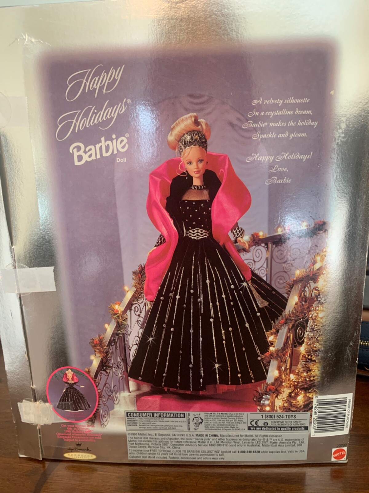 1998 HAPPY HOLIDAYS BARBIE DOLL SPECIAL EDITION RARE ERROR MISPRINT ...