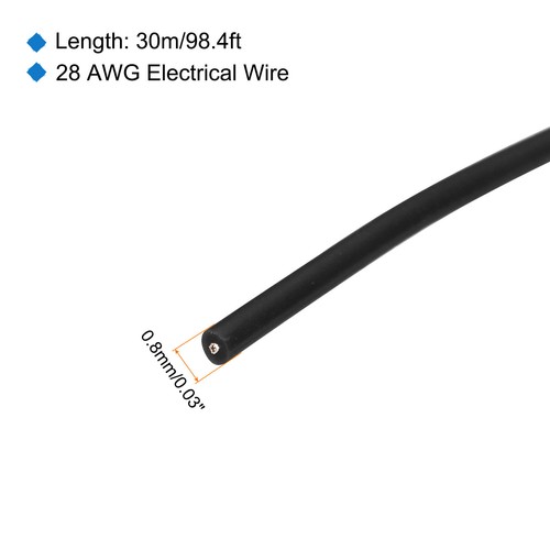 28 Gauge Silicone Wire 28AWG Electrical Wire Stranded Tinned Copper 98 ...