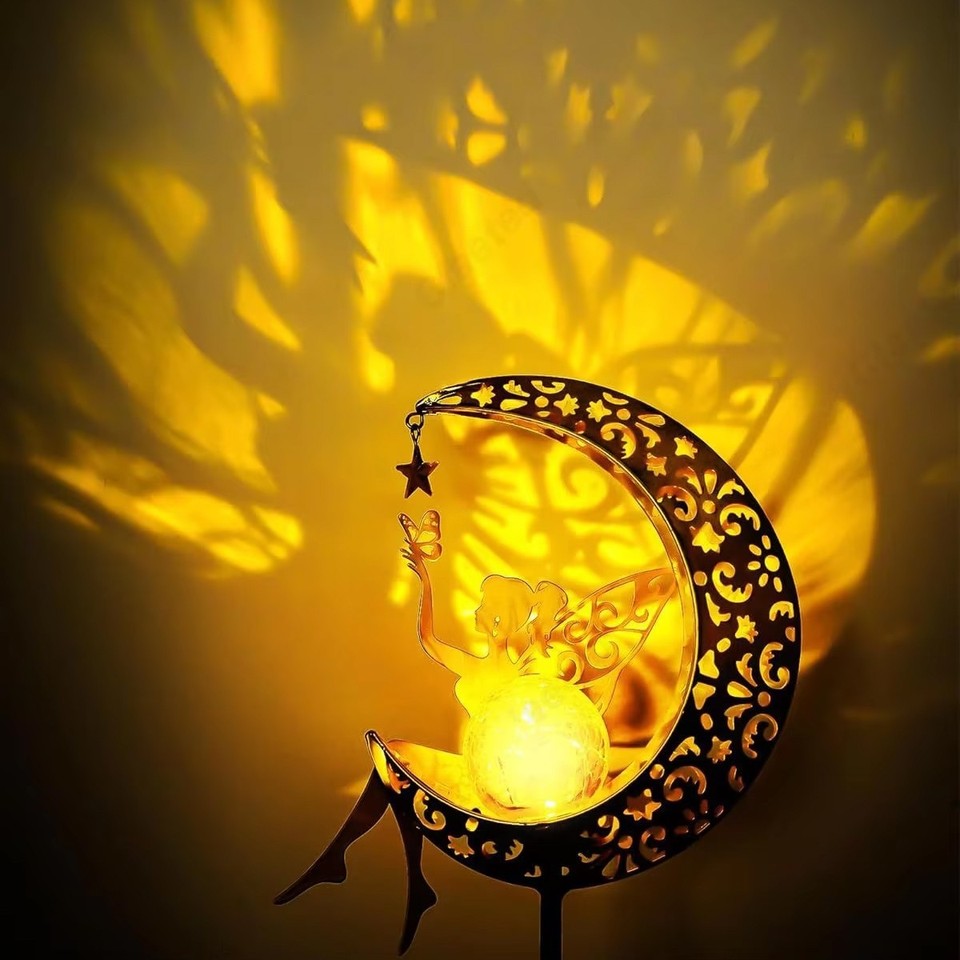 92CM Fairy Garden LED Solar Lights Outdoor Patio Lighting Moon Stake ...