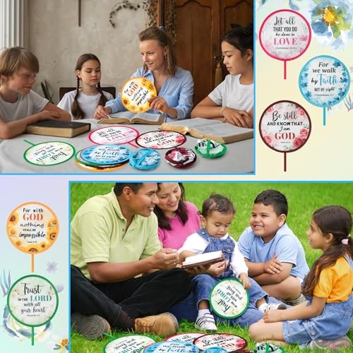 50Pcs Christian Church Folding Fan, Religious Flower Collapsible ...
