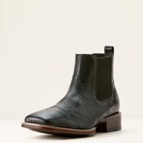 9.5 D - NEW Ariat Booker Jet Black Square Toe Western Boot SMOOTH QUILL ...