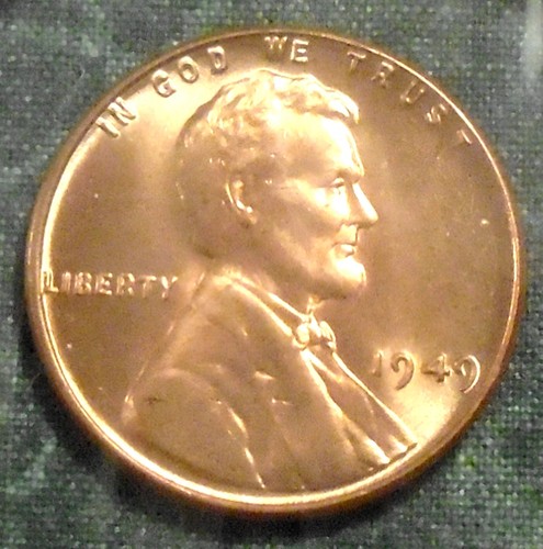 1949 Wheat Cent BU FuLL RED BRILLIANT UNCIRCULATED Mint FRESH! Swirling ...