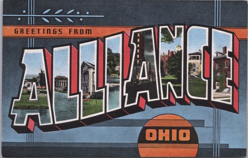 Greetings from Alliance Ohio Large Letter Multi View | eBay