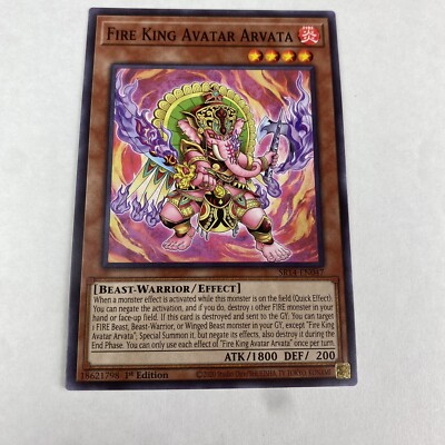 yugioh Fire King Avatar Arvata SR14-EN047 Fire Kings Structure Deck 1st ...
