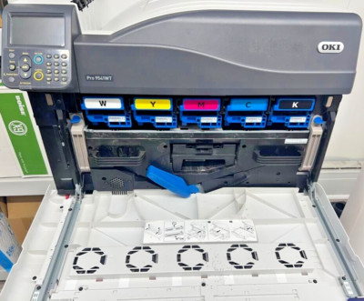 OKI Pro 9541WT Digital Heat FX White Toner Printer w/ Stand + RIP (From ...