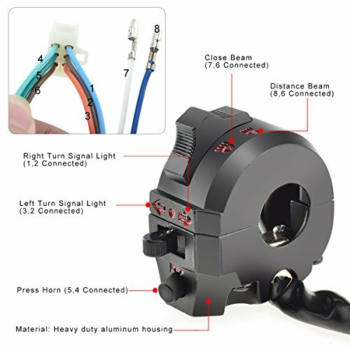 Kawell Motorcycle Switch Light Turn Signal Switch Dirt Bike Horn Head ...