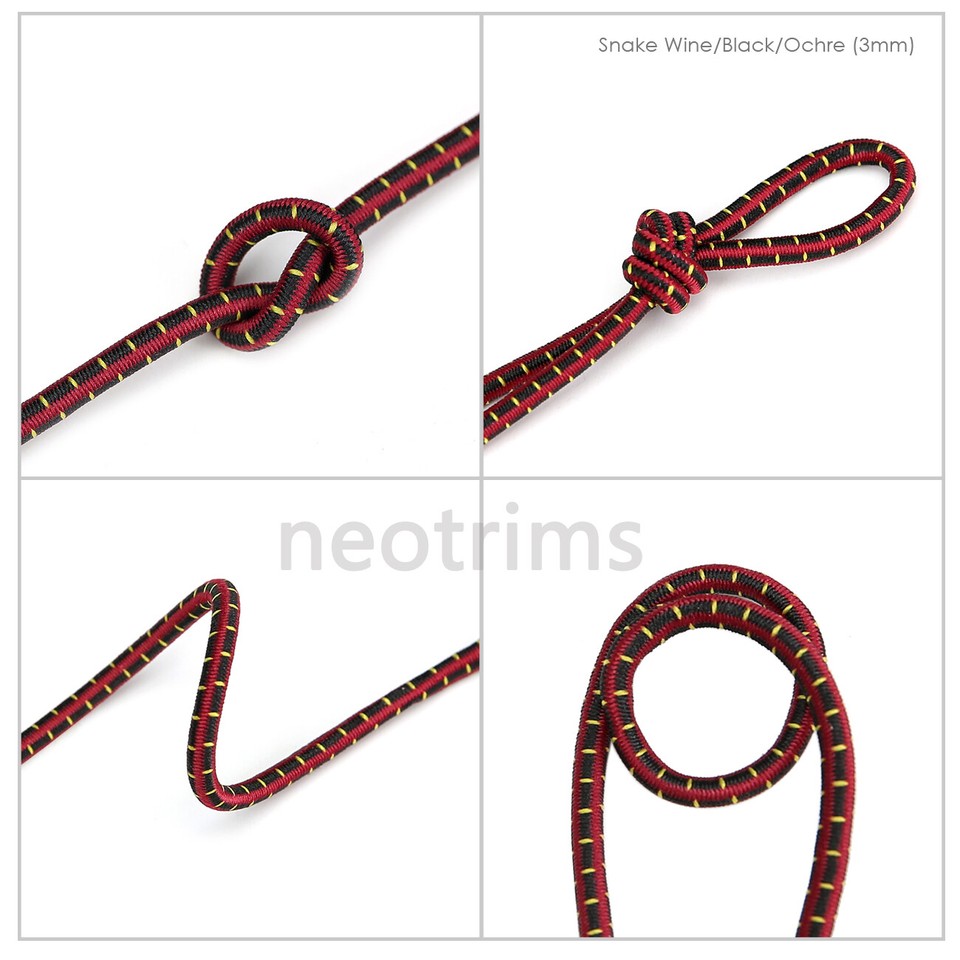 Elastic Bungee Shock Cord Stretch 3mm Rope Tie Down Sailing Tarpulin ...