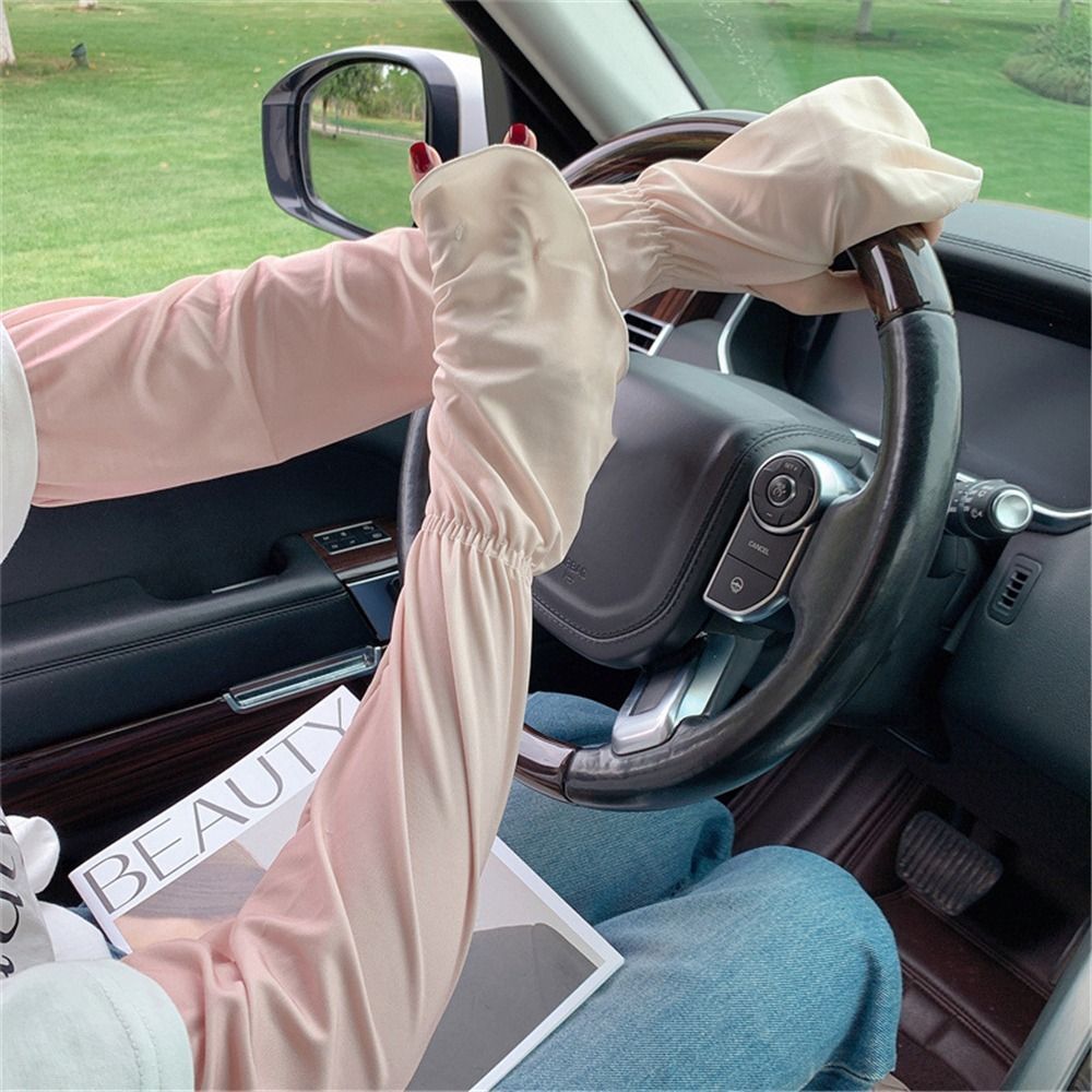 Driving Sun Protection Sunscreen Anti-UV Arm Sleeves Long Gloves Elbow ...