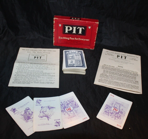 Vintage PIT Card Game - Parker Brothers - Bull & Bear Edition 1919 ...