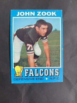 1971 Topps Football #166 John Zook EX+ Atlanta Falcons Kansas Set Break ...