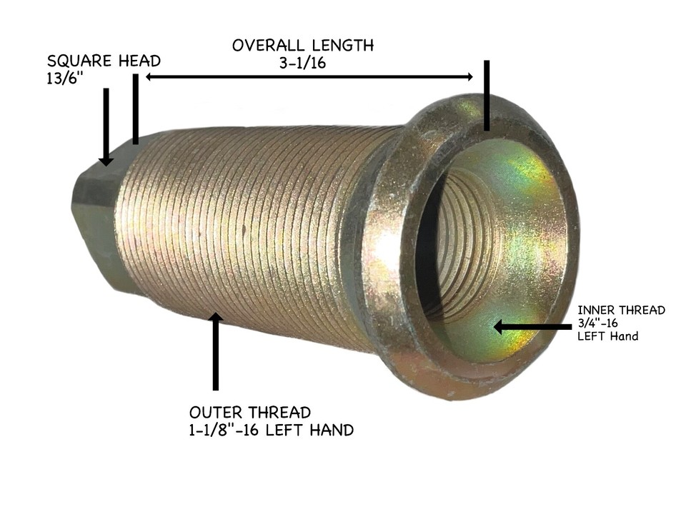 Ten M-133 LH Stud-Piloted Budd Wheel Inner Cap Nuts - 3-1/16" Long | eBay