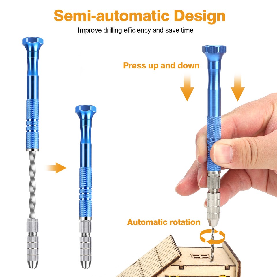 27 x Precision Pin Vise Hobby Mini Micro Hand Twist Drill Bits Rotary ...