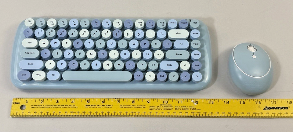 Mofii CANDY Keyboard Mouse Combo Wireless 2.4G Mixed Color 84Key Blue ...