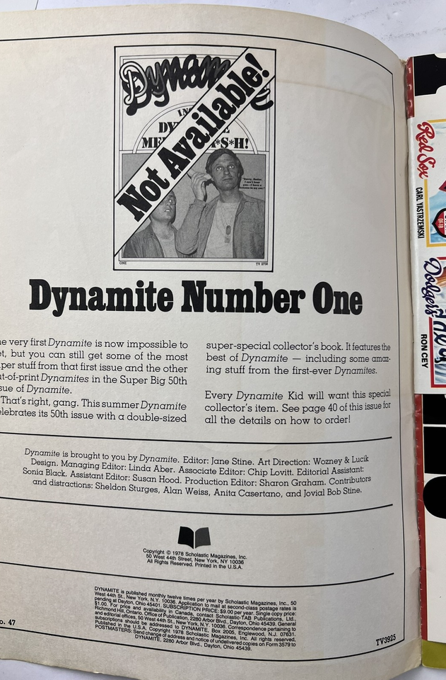 Vintage Dynamite Magazine Vol 1 No 10 April 1975 MAD Cover Baseball ...