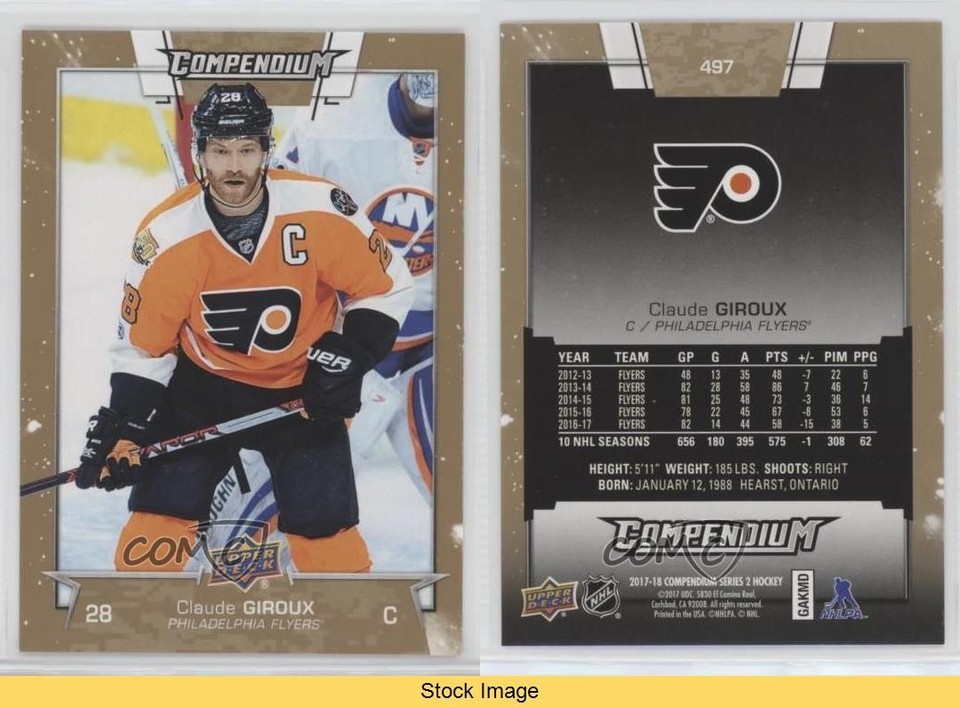 2017-18 Upper Deck Compendium Gold Claude Giroux #497 READ 0zu | eBay