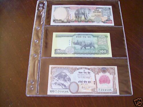 VST BANKNOTE ALBUM PAGES 3 POCKET BULK PACK of 100 PAGES | eBay