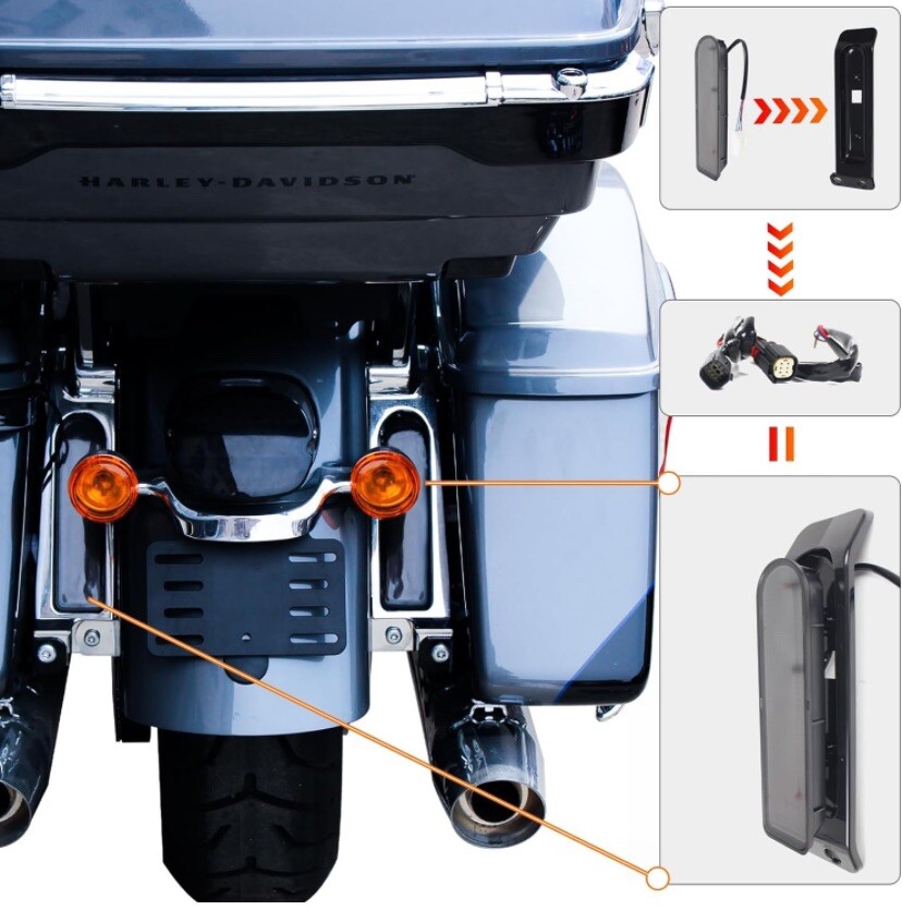 Harley Limited Saddlebag LED Filler Lights Run Brake Turn Signal HD ...