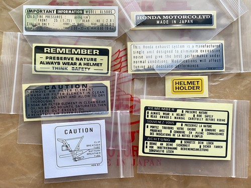 HONDA TRAIL XL500S DECAL STICKER MARK CAUTION SET | eBay Australia