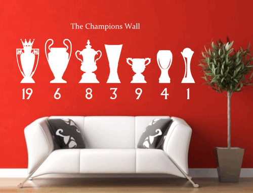 Liverpool FC Wall Decal/Sticker - One Colour Wall of Champions LFC ...