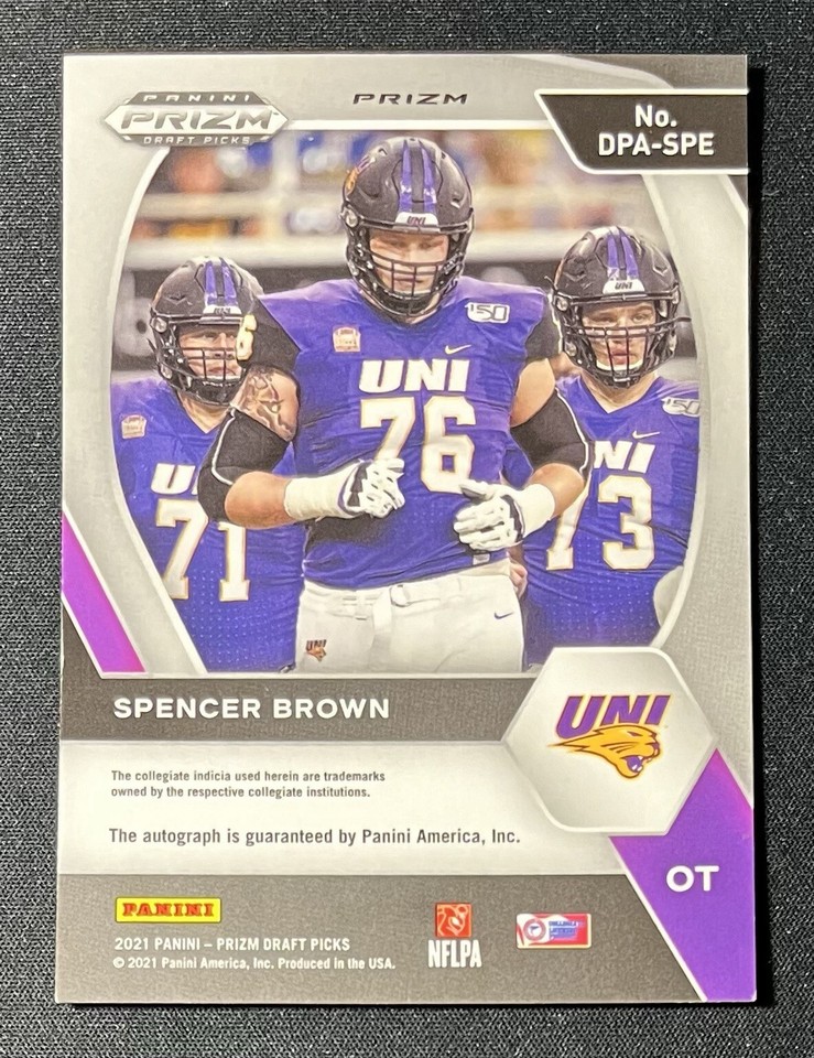 2021 PRIZM DRAFT ORANGE ICE AUTO SPENCER BROWN NORTHERN IOWA UNI ...