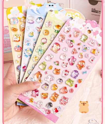 200+ 3D Clear Resin Stickers,Cute Ocean, Small Animals, Butterflies ...