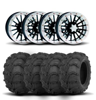 ITP SD Dual 14" Matte Black Wheels And Mud Lite Tires [28x12-14] | eBay
