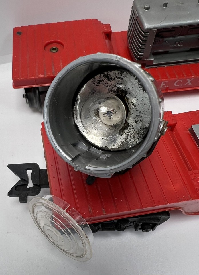 Marx O WECX 4571 W Red Spotlight Flat Car Model Train | eBay