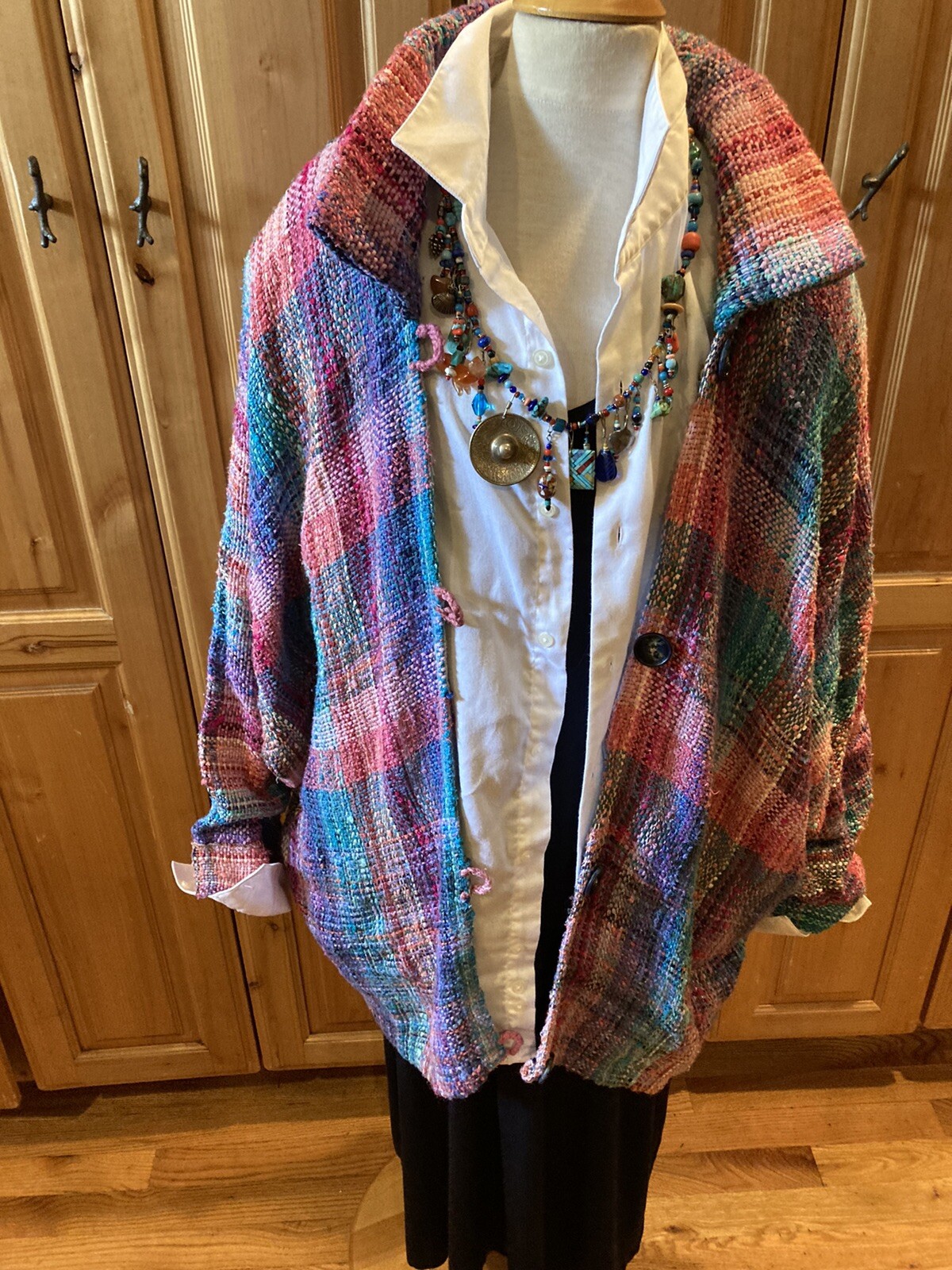 Elizabeth Jenkins Taos Fiber Artist Hand-Woven Art to Wear Sweater ...