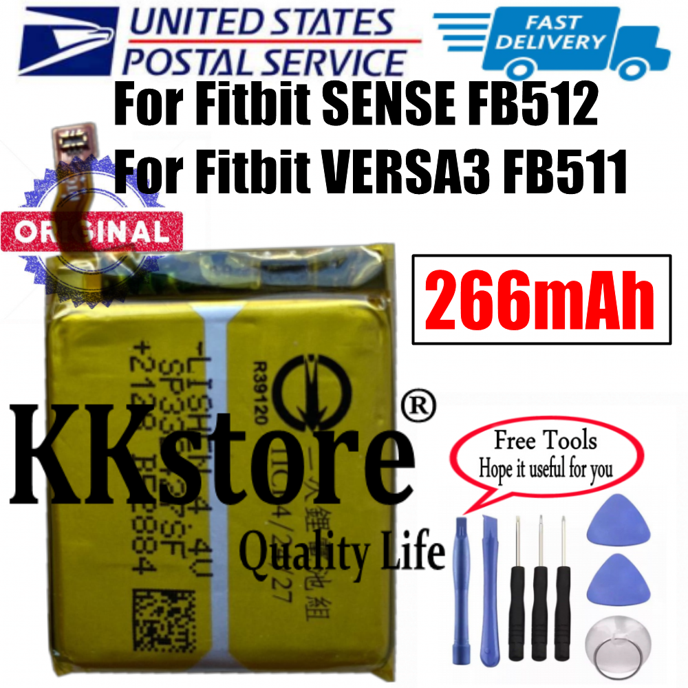 USPS 266mAh Original Battery For Fitbit Versa 3 (FB511) & SENSE (FB512 ...