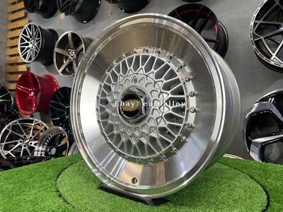 4 x 16" 4X100 4X108 RS Style mesh SPORT SLANT deep dish wheels For BMW ...