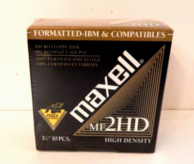 Maxell MF2HD 3.5" Micro Floppy Disks High Density/Double Sided 10-Pack ...
