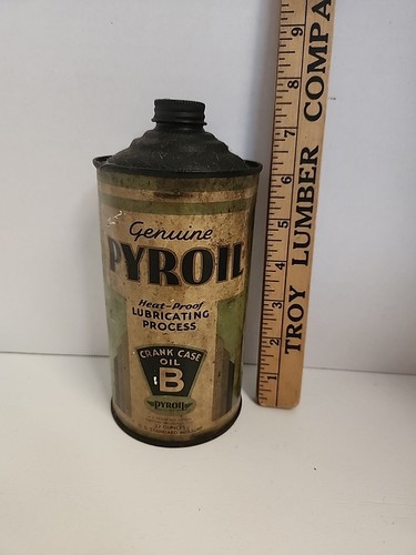 Vintage Pyroil Crank Case Oil B Cone Top La Crosse WI Patented in ...
