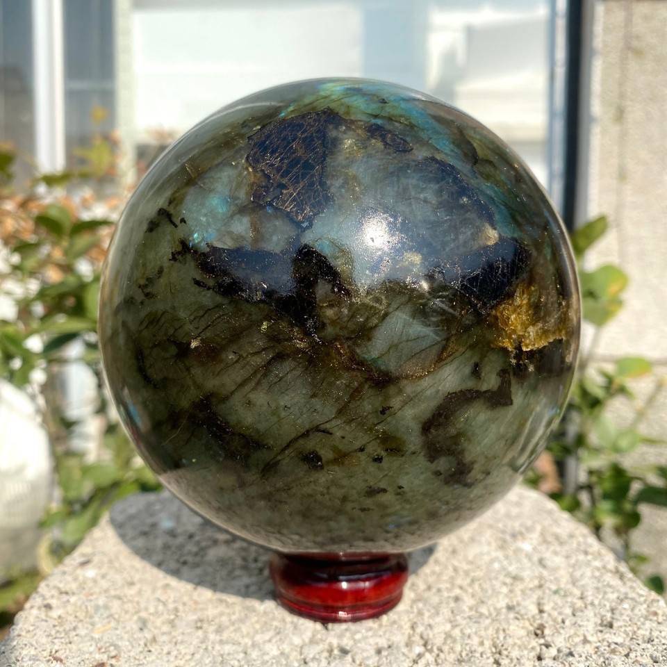 5.45LBNatural slender stone ball Madagascar polished crystal spiritual ...