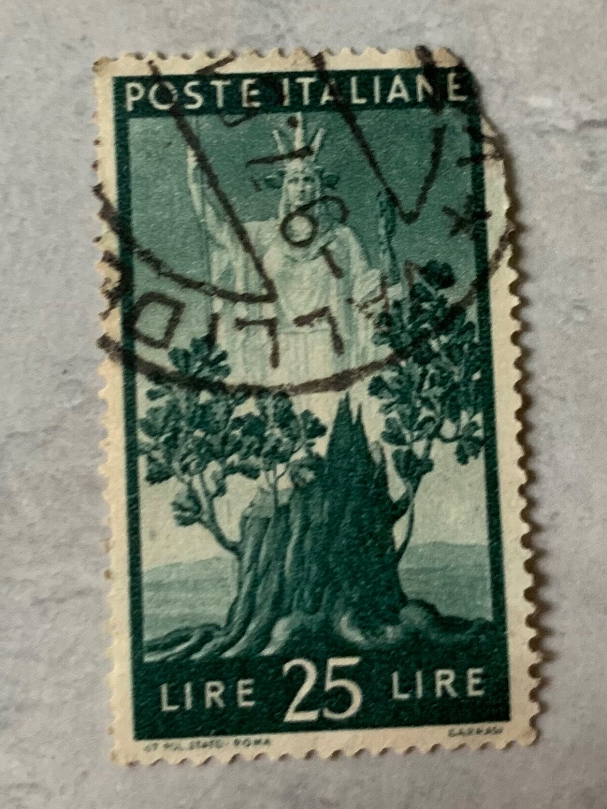 Vintage 1945 Poste Italiane 25 Lire stamp - used | eBay