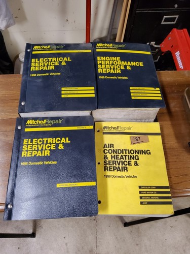 1998 DOMESTIC VEHICLES MITCHELL SERVICE REPAIR MANUALS 4 BOOKS FORD GM ...