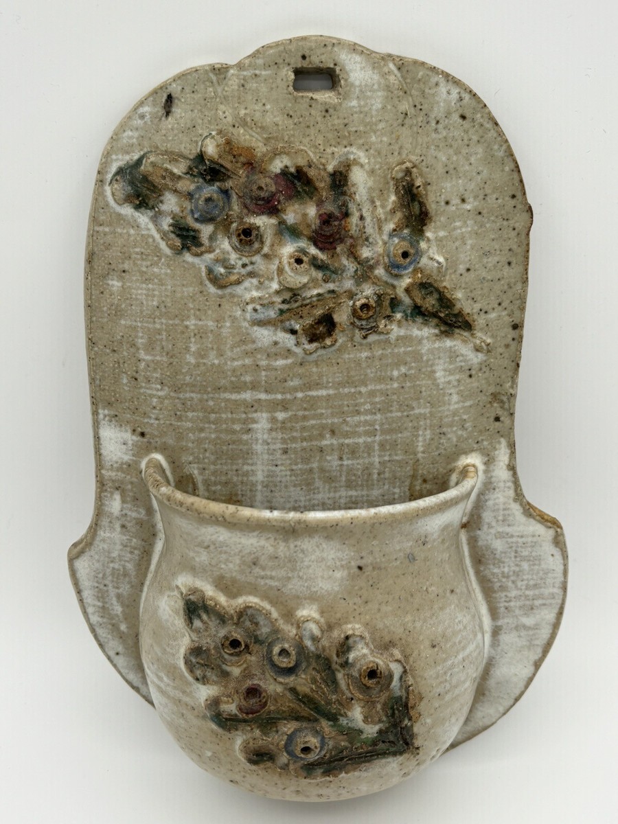 Distressed White Ceramic Wall Pockets Wall K's Collection Ceramic Wall