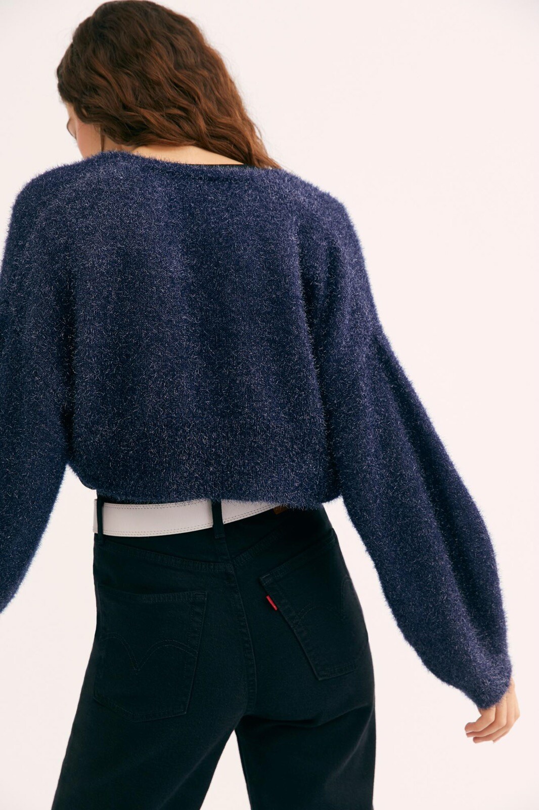 NEW FREE PEOPLE FP ONE Sz L STARDUST METALLIC SHRUG SWEATER CARDI ...